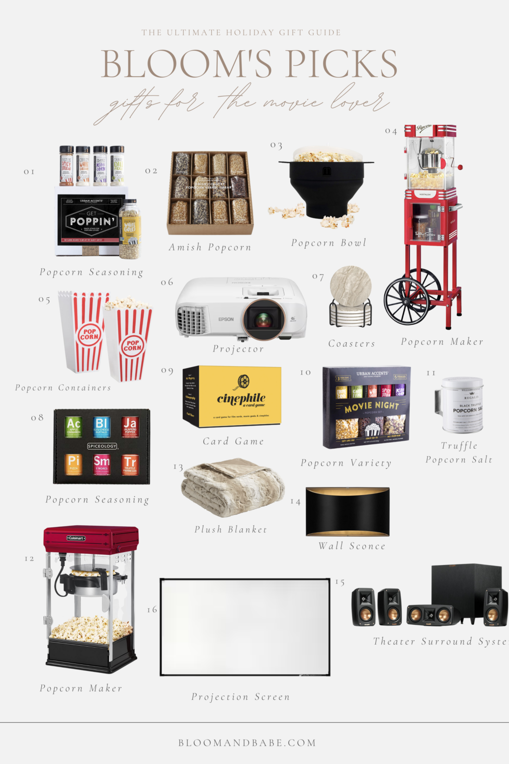 Holiday Gift Guide- For the Movie Lover - BLOOM AND BABE